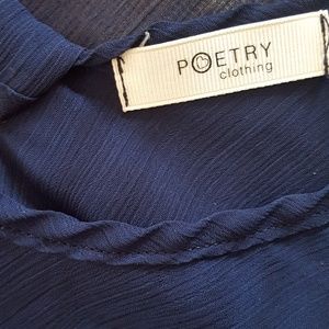 Poetry | Tops | Poetry Sheer Navy Tank Small | Poshmark